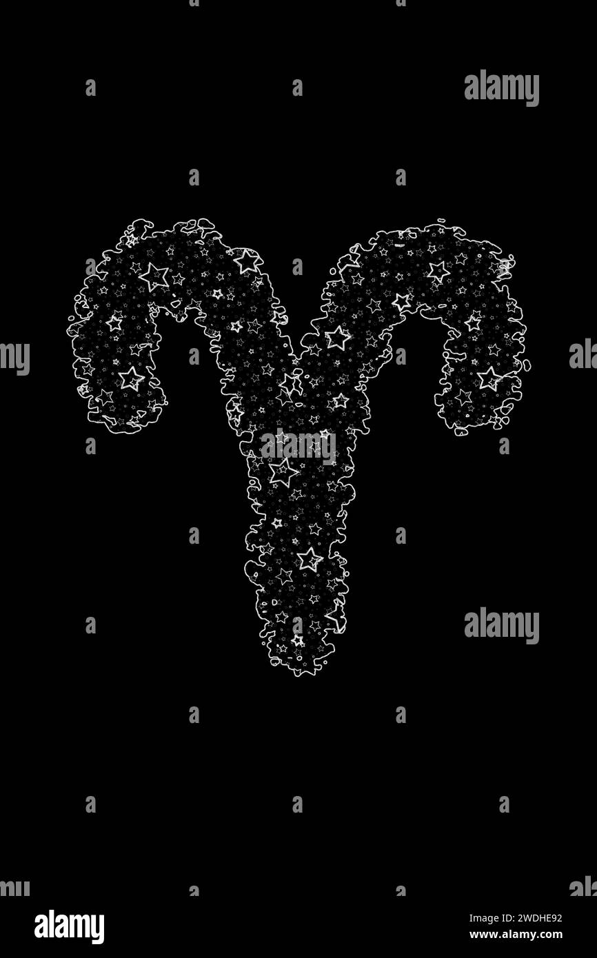 Aries Zodiac Sign, Ram Horoscope Symbol, clipping path Stock Photo - Alamy