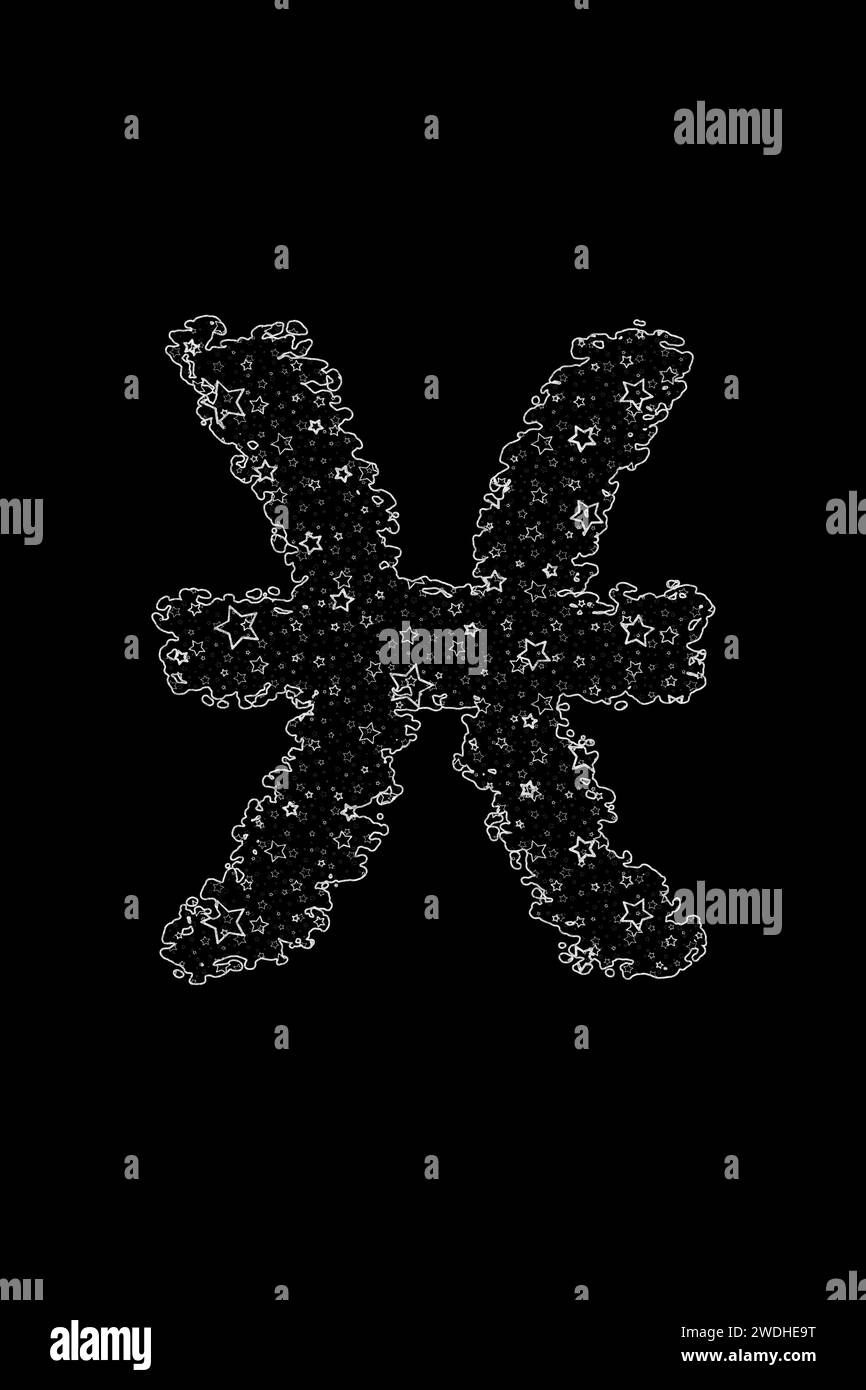 Pisces Zodiac Sign, Fish Horoscope Symbol, clipping path Stock Photo ...