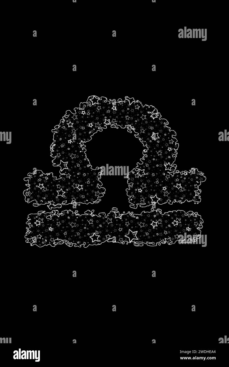 Libra Zodiac Sign, Balance Horoscope Symbol, clipping path Stock Photo ...