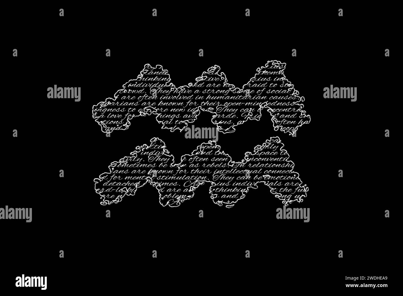 Aquarius zodiac sign, Water Bearer horoscope symbol, with clipping path ...