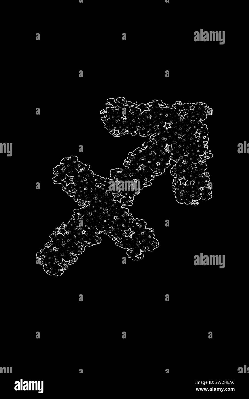 Sagittarius Zodiac Sign, Archer Horoscope Symbol, clipping path Stock ...