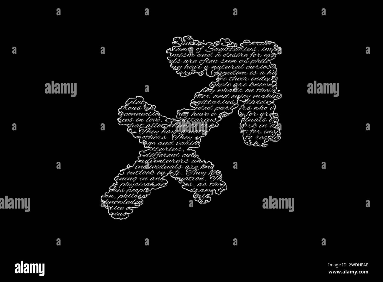 Sagittarius zodiac sign, Archer horoscope symbol, with clipping path ...