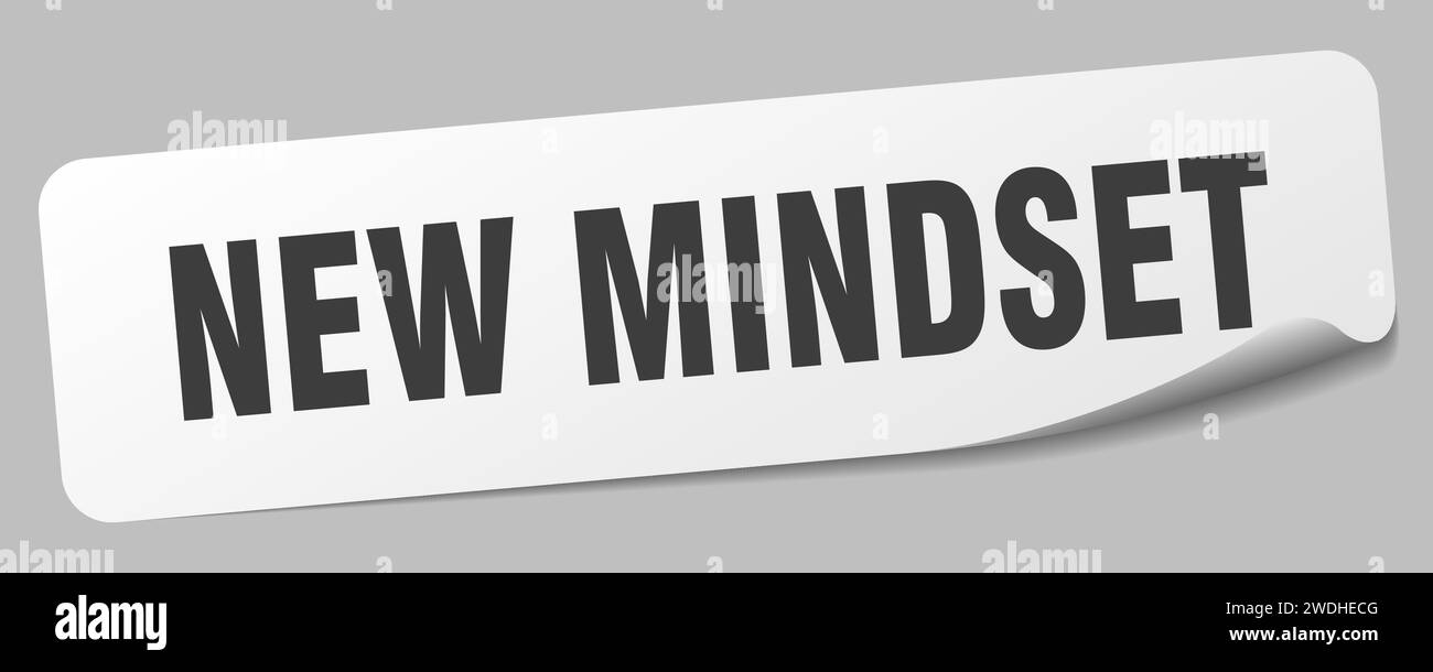 new mindset sticker. new mindset rectangular label isolated on white ...