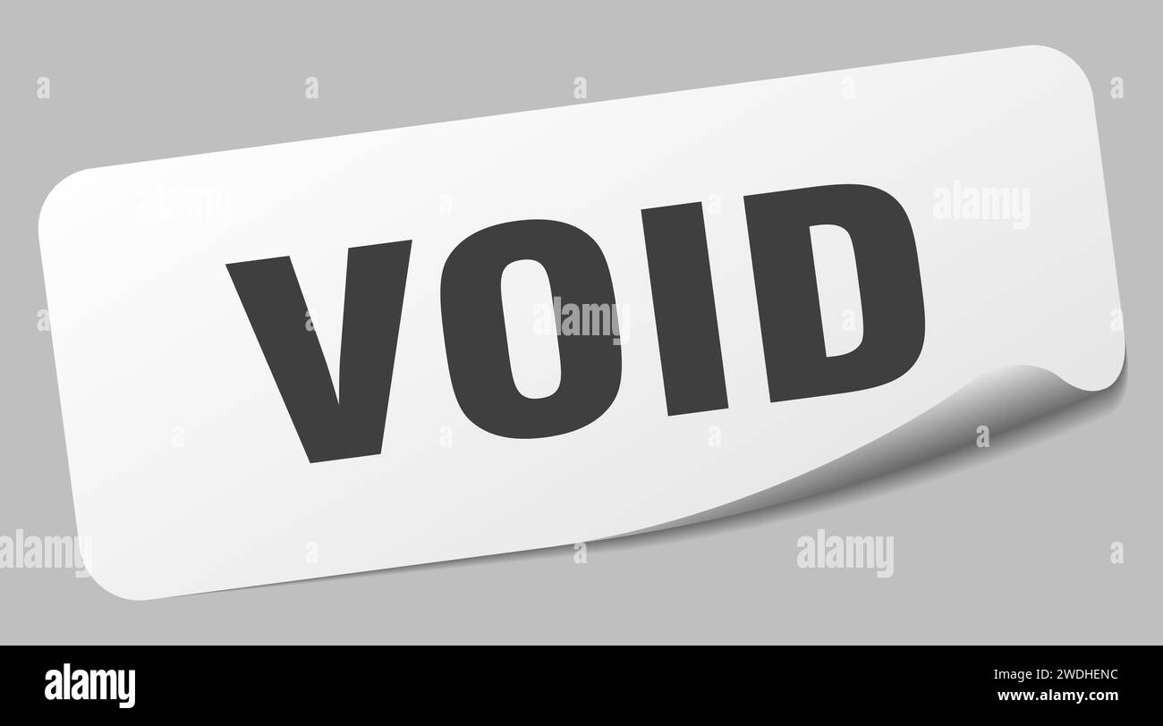 void sticker. void rectangular label isolated on white background Stock ...