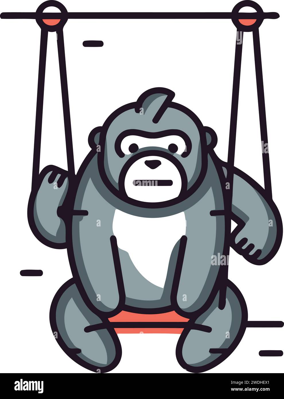 Swinging monkey illustration Stock Vector Images - Alamy
