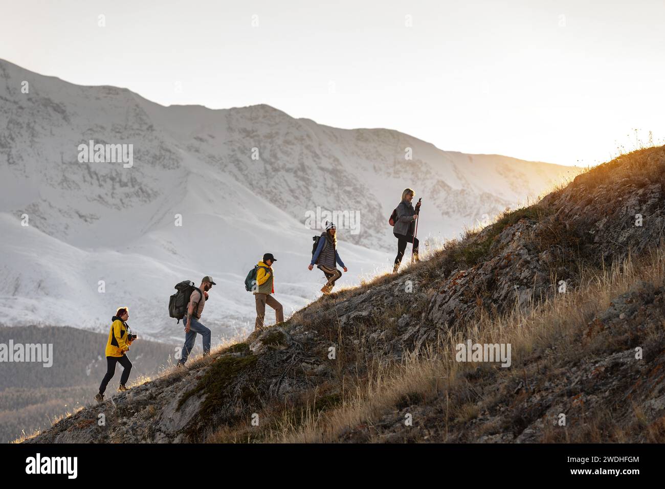 Diverse friends hiking hi-res stock photography and images - Alamy