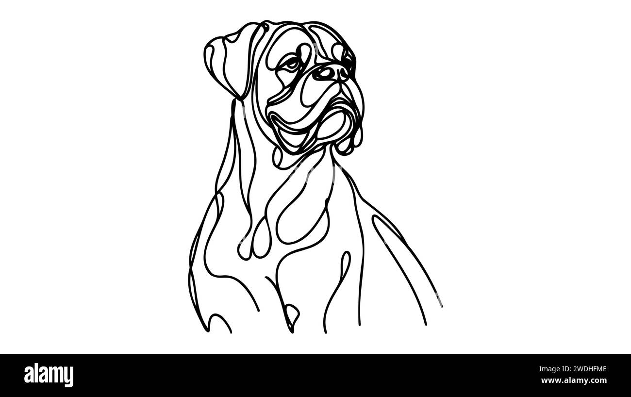 Continuous one line drawing. Dog Vector illustration Stock Vector Image ...