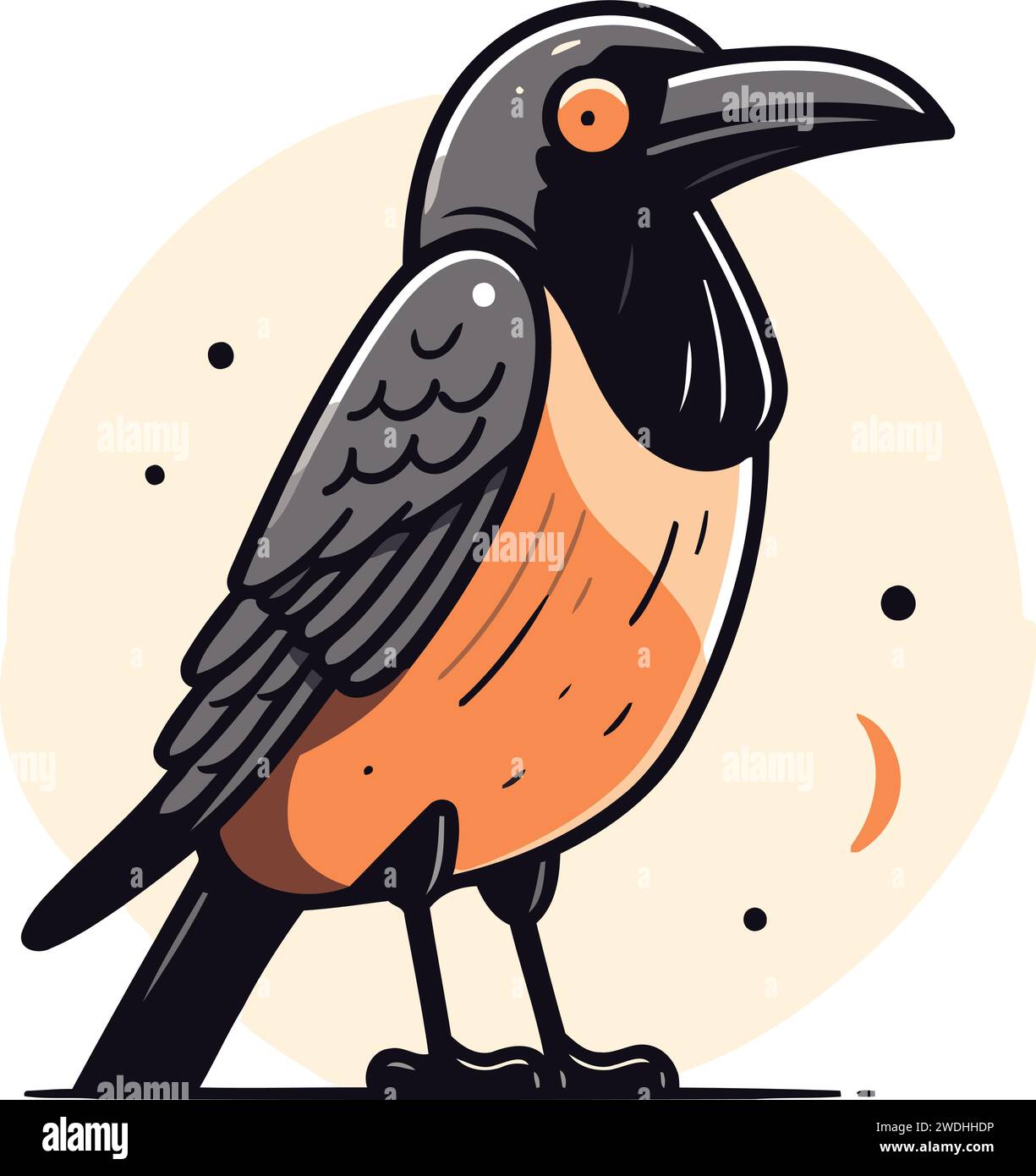 Crow. Hand drawn vector illustration in doodle style Stock Vector Image ...