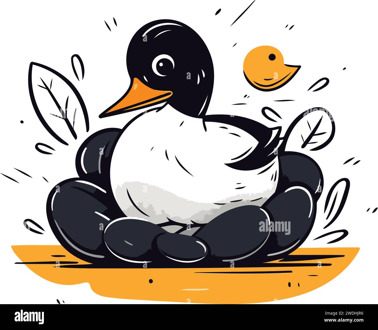 Duck sitting nest Stock Vector Images - Alamy