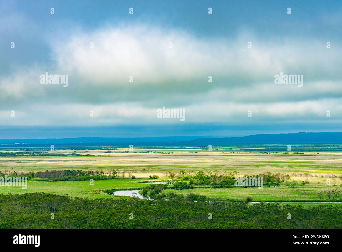 Kushiro Shitsugen national park in Hokkaido in summer sunny day. The ...