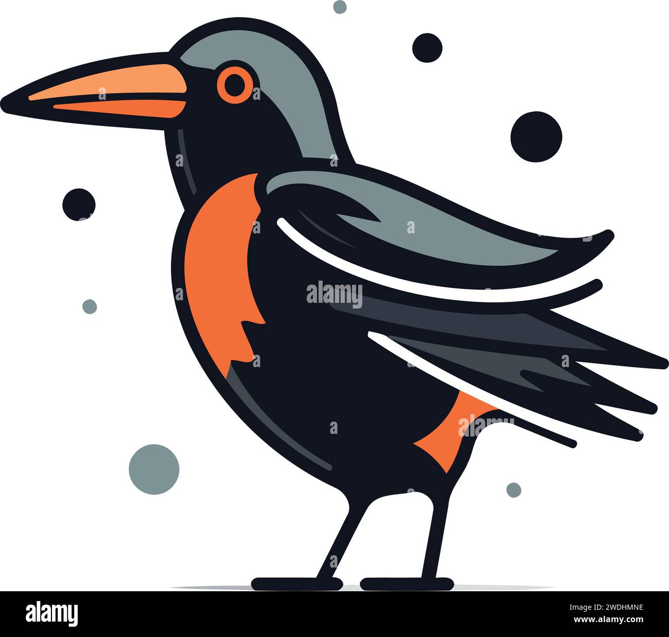 Crow icon on white background. Vector illustration in flat style Stock ...