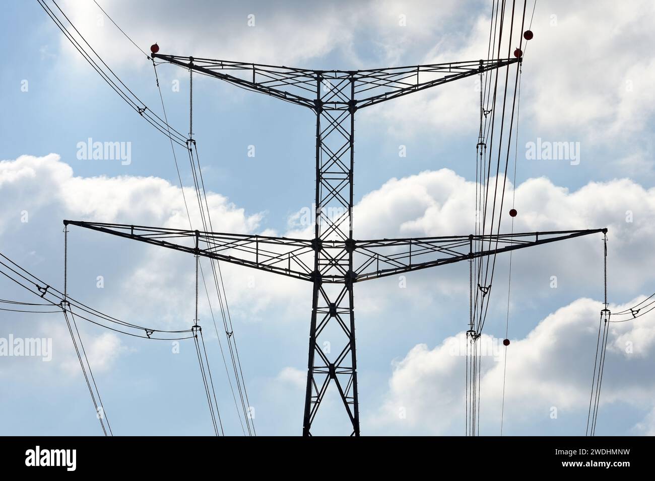 Electricity pylons in the substation hi-res stock photography and ...
