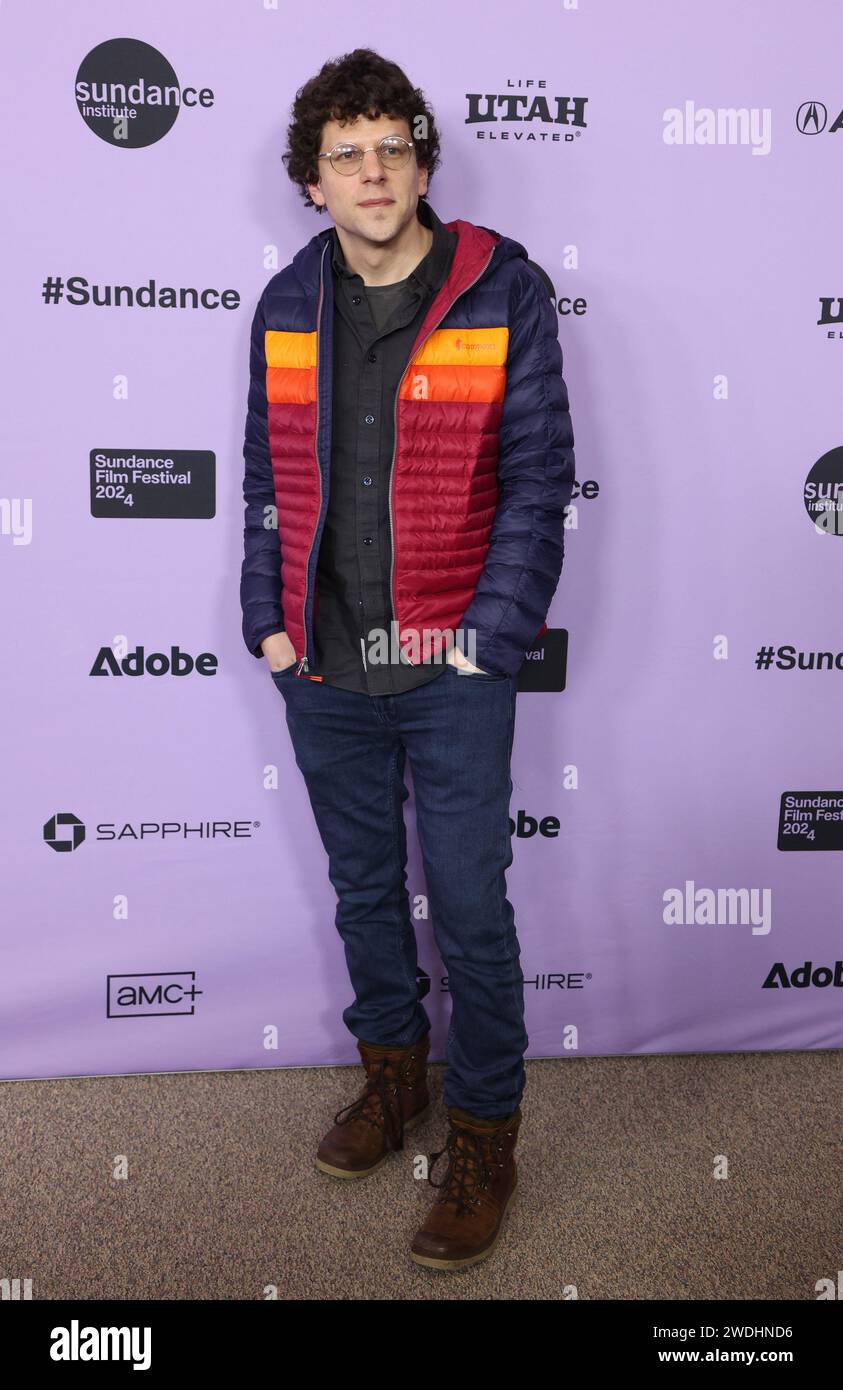 Park City, USA. 19th Jan, 2024. Jesse Eisenberg arriving to the ...