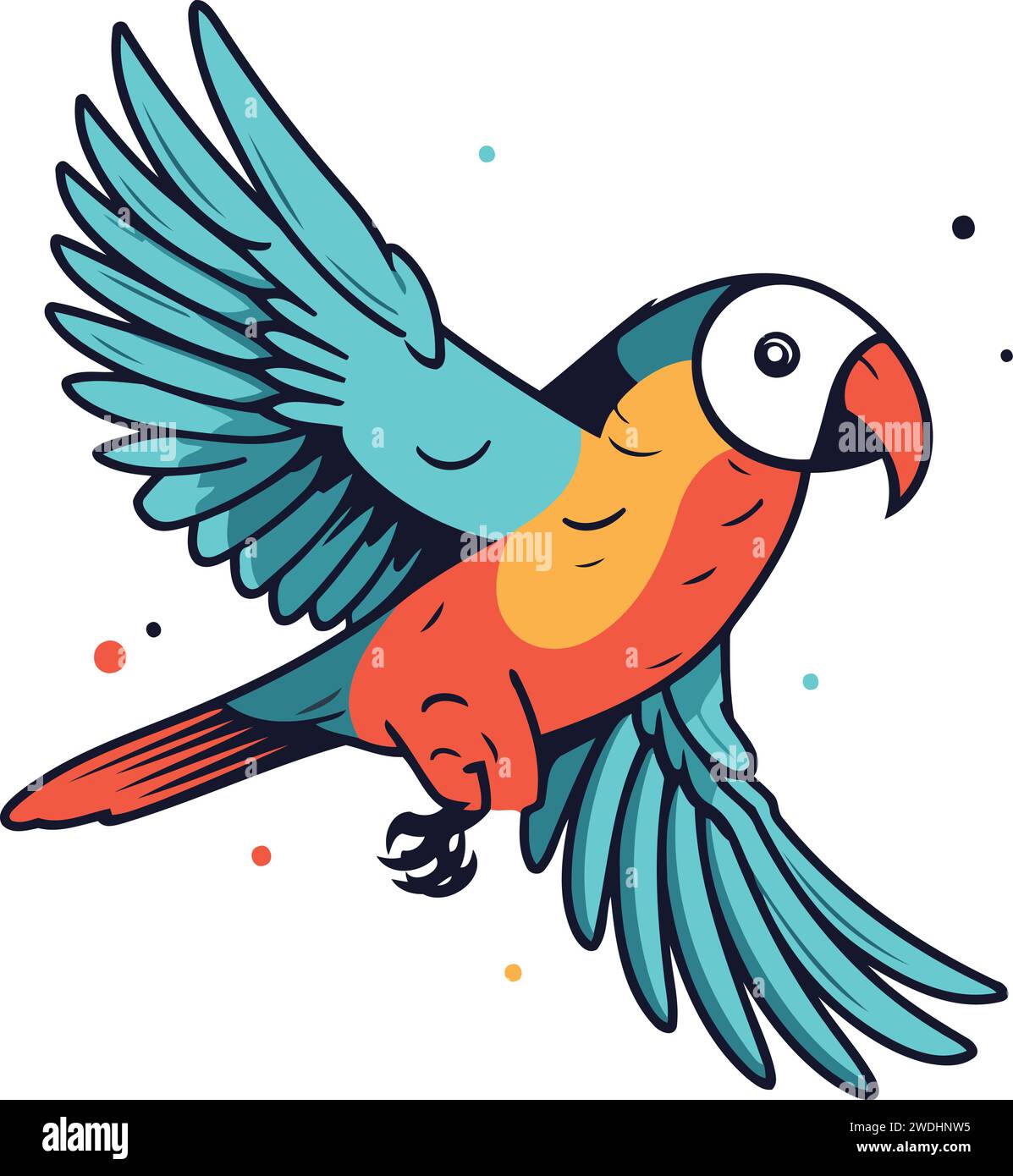 White parrot flying Stock Vector Images - Alamy