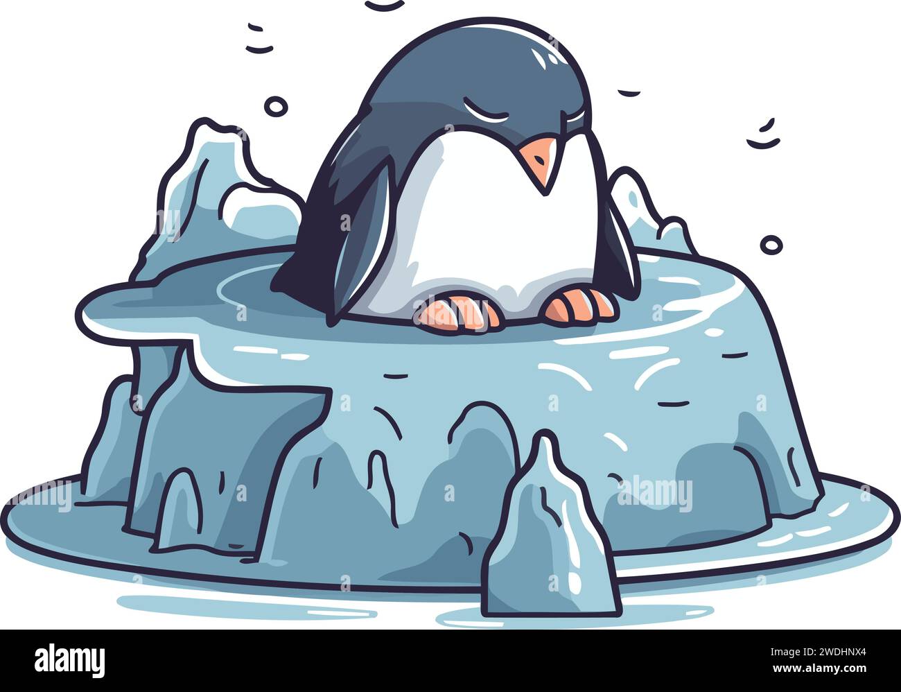 Cartoon penguin sitting on ice floe. Vector illustration Stock Vector ... Cartoon penguin sitting on ice floe. Vector illustration Stock Vector ...