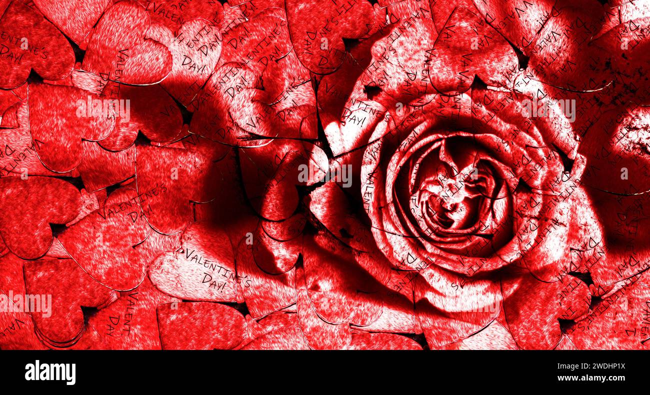 Falling hearts on scarlet hi-res stock photography and images - Alamy