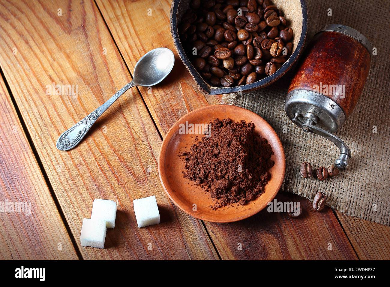Coffee beans powder on hi-res stock photography and images - Alamy