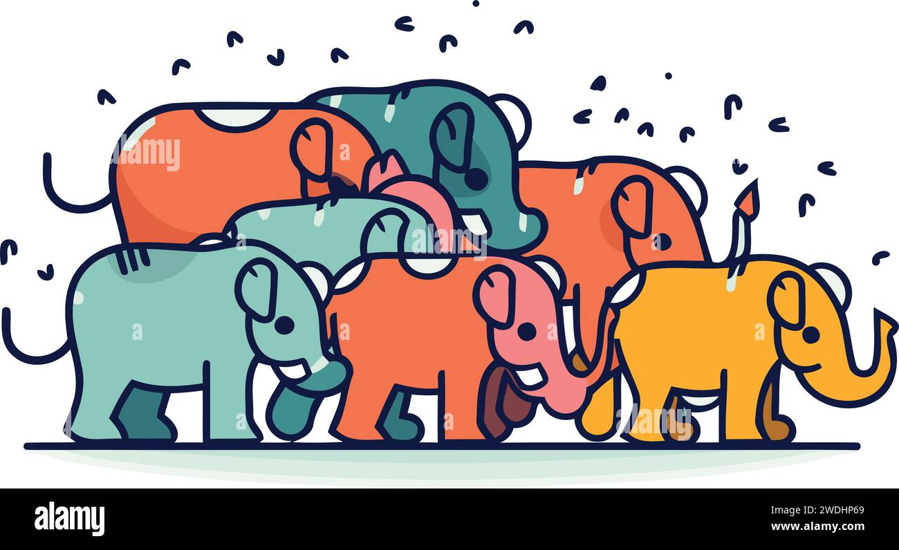 Elephants in nature Stock Vector Images - Alamy