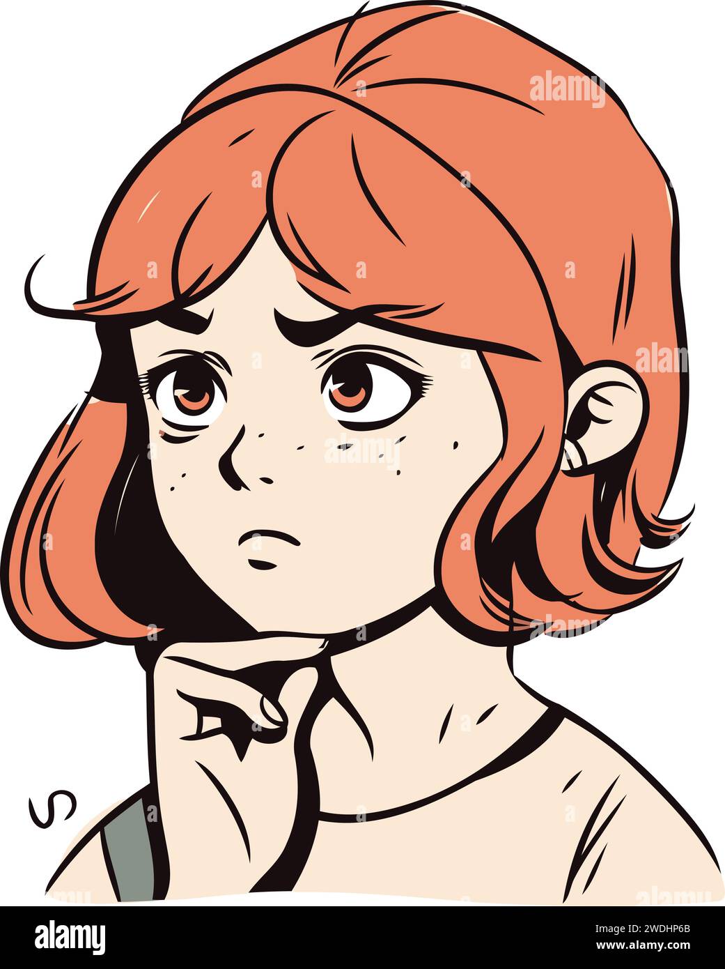 Thoughtful woman clipart Stock Vector Images - Alamy