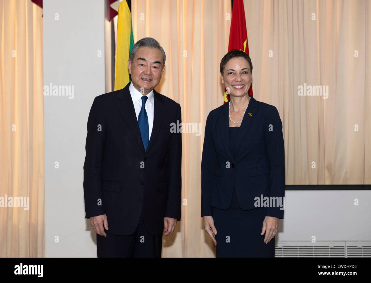 Kingston, Jamaica. 20th Jan, 2024. Chinese Foreign Minister Wang Yi ...