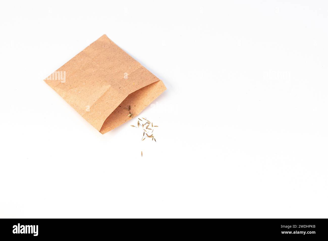 Lemon grass seeds in a packet on white isolated background Stock Photo ...