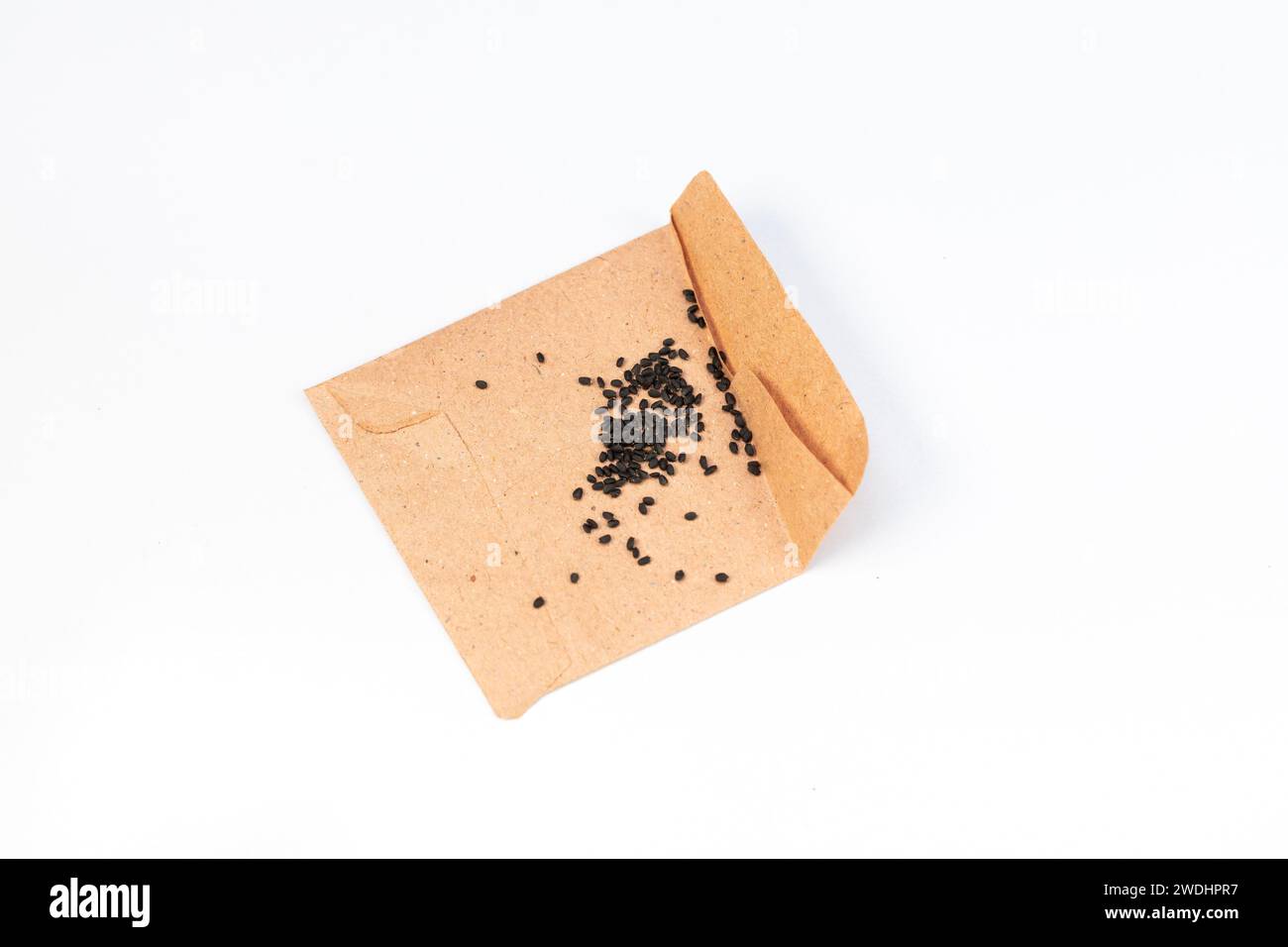 Thai basil siam queen large leaved seeds on white background Stock ...