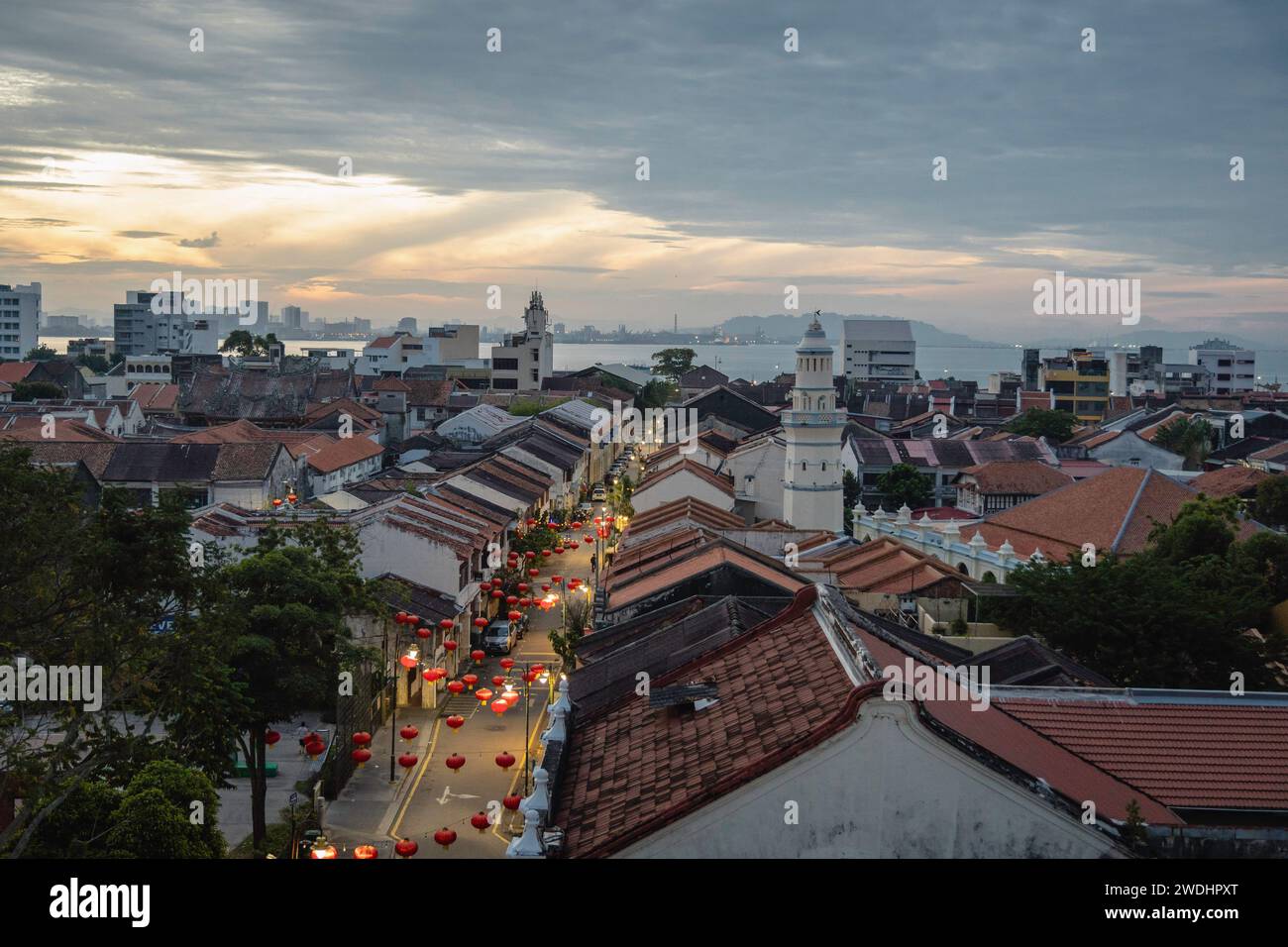 Penang, Malaysia. 17th Jan, 2024. An aerial view in the early morning ...