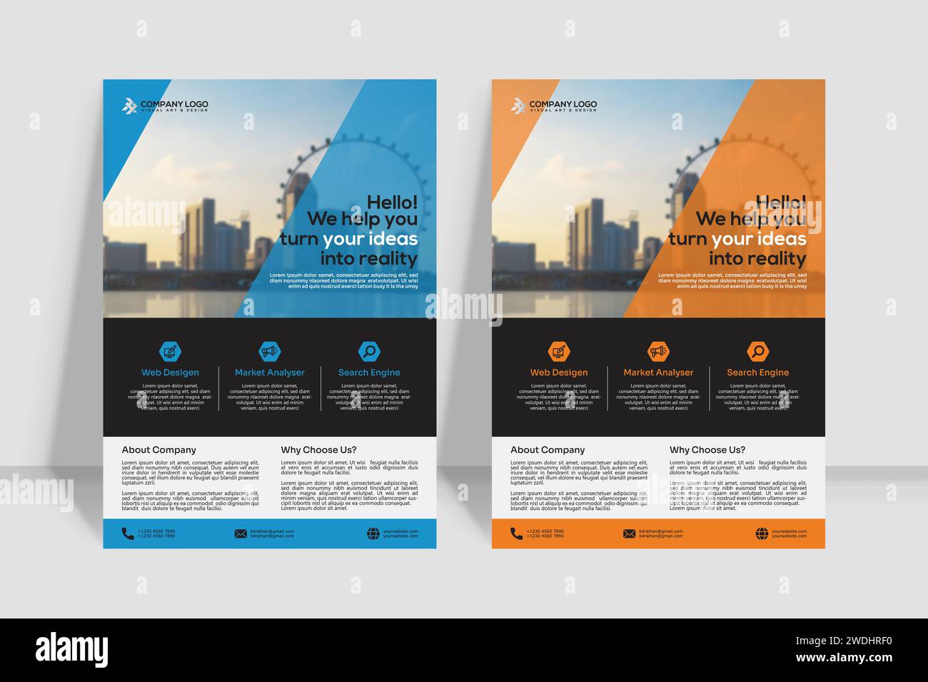 Corporate business flyer template in A4. 2 Color ways included.Can be ...