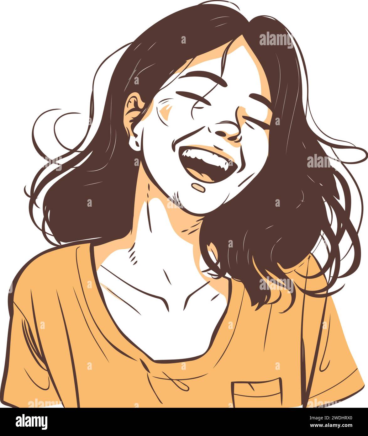 Portrait of young woman laughing Stock Vector Images - Alamy