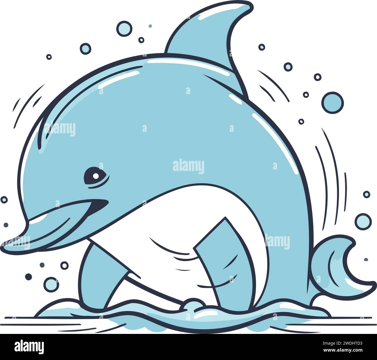 Cartoon dolphin jumping out water hi-res stock photography and images ...