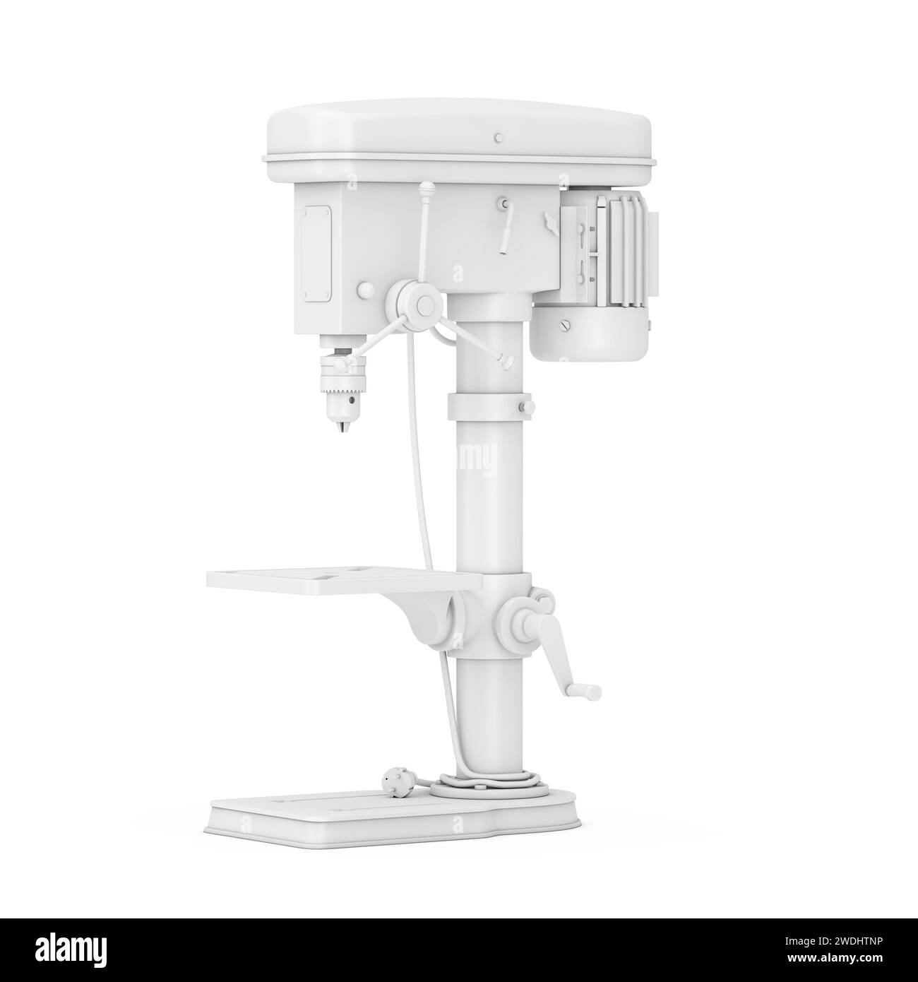White Vertical Drilling Bench Drill Press Machine in Clay Style on a ...