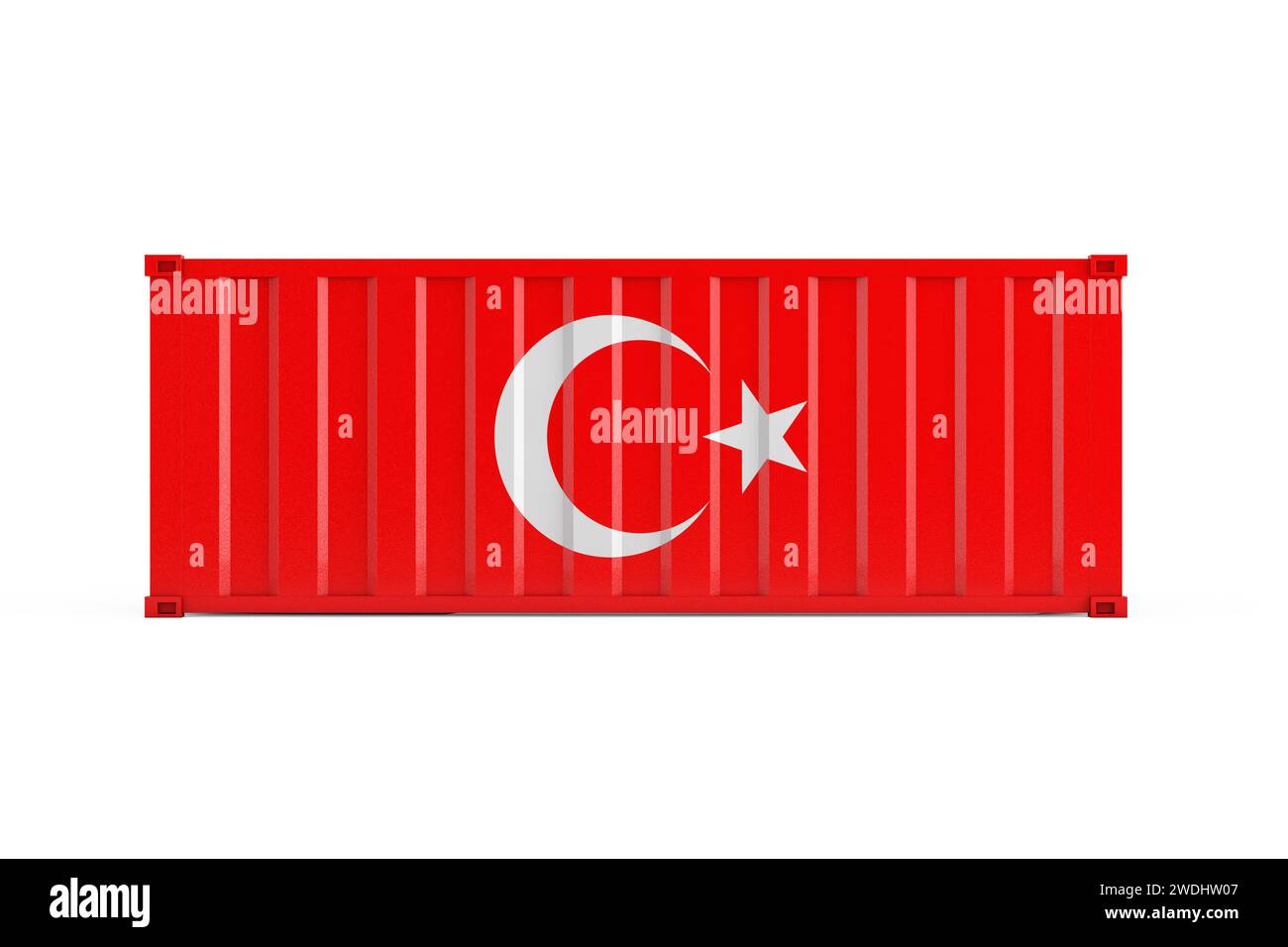 Turkey Export Concept. Shipping Container with Turkey Flag on a white ...