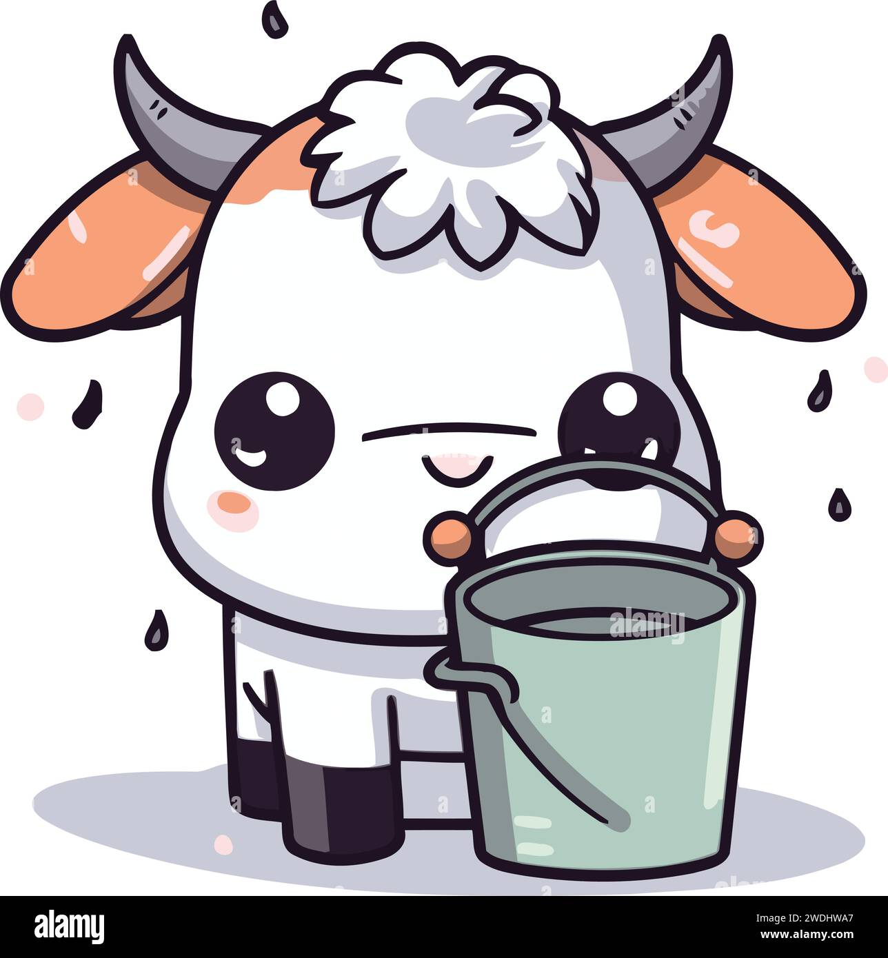 Milk cow bucket Stock Vector Images - Alamy