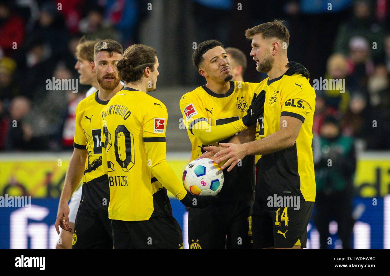 Cologne, Germany. 20th Jan 2024. Marcel Sabitzer (BVB), Jadon Sancho ...
