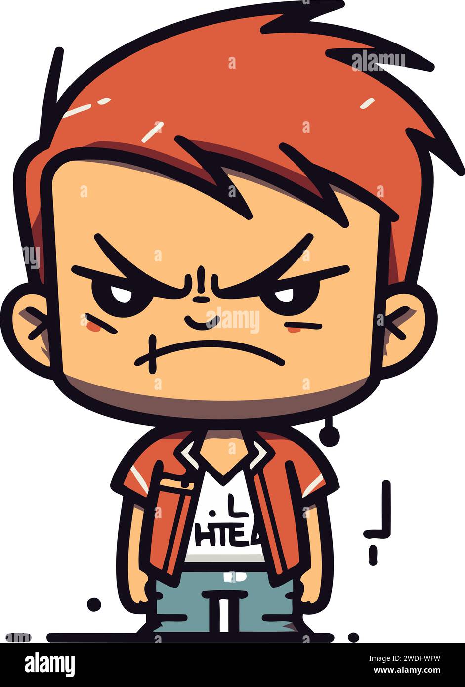 Angry Boy Cartoon Vector Illustration Stock Vector Image & Art - Alamy