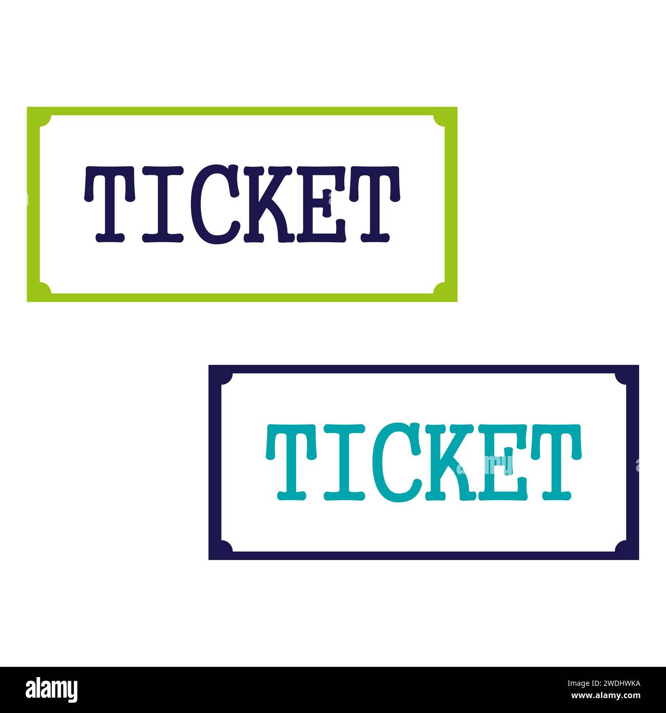 Tickets icons. Flat style design. Vector illustration Isolated on White ...