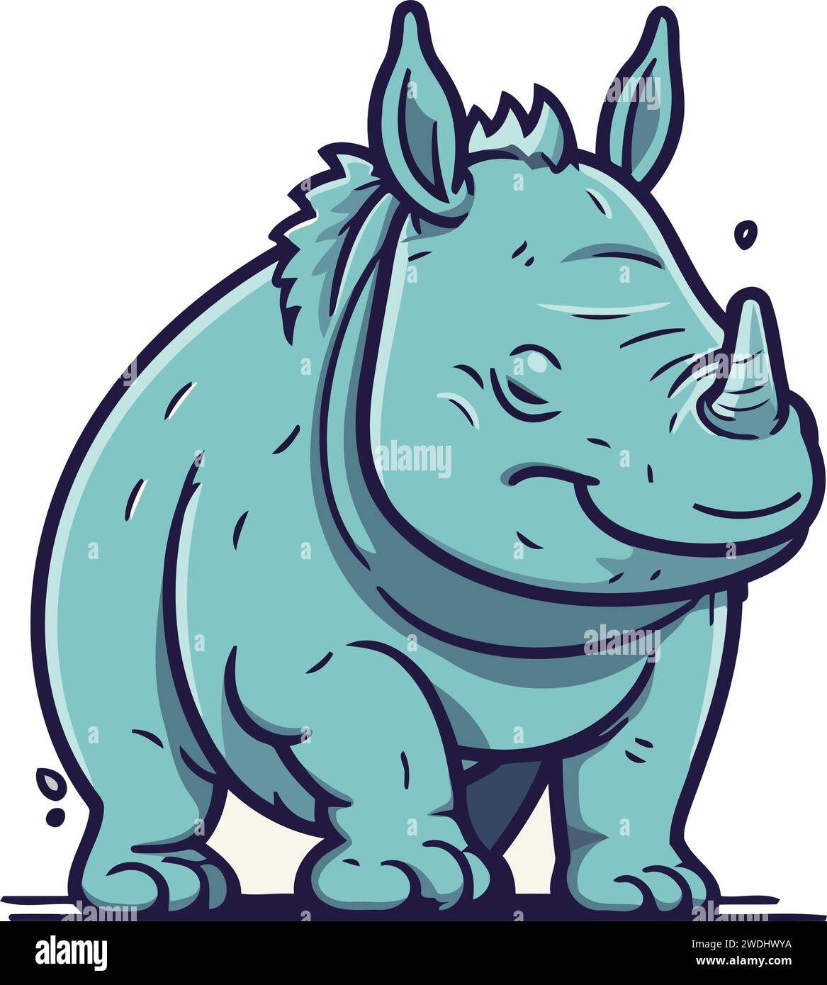 Cartoon rhinoceros. Vector illustration for your design Stock Vector ...