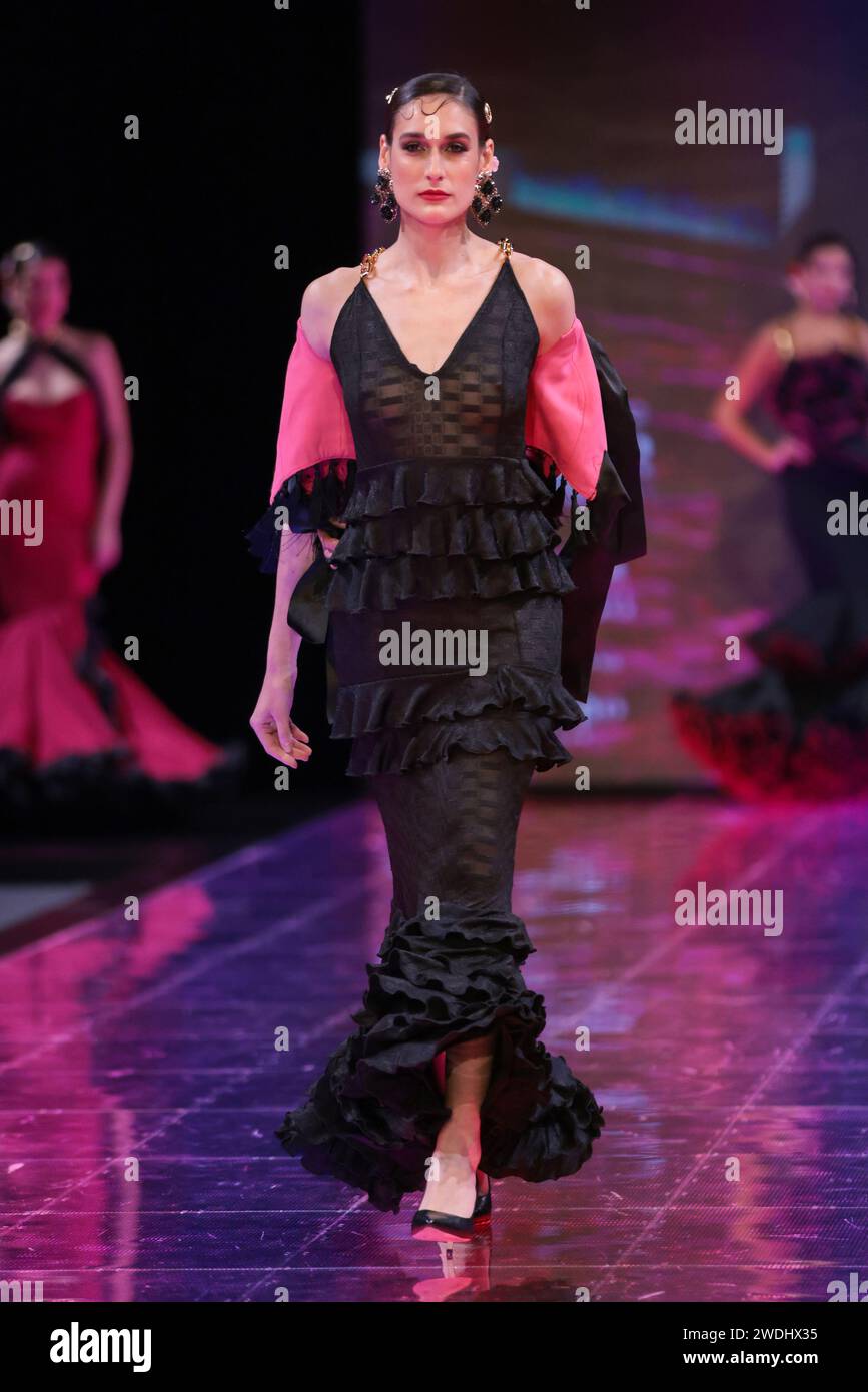 Seville, Spain. 20th Jan, 2024. A model is walking the runway at the ...