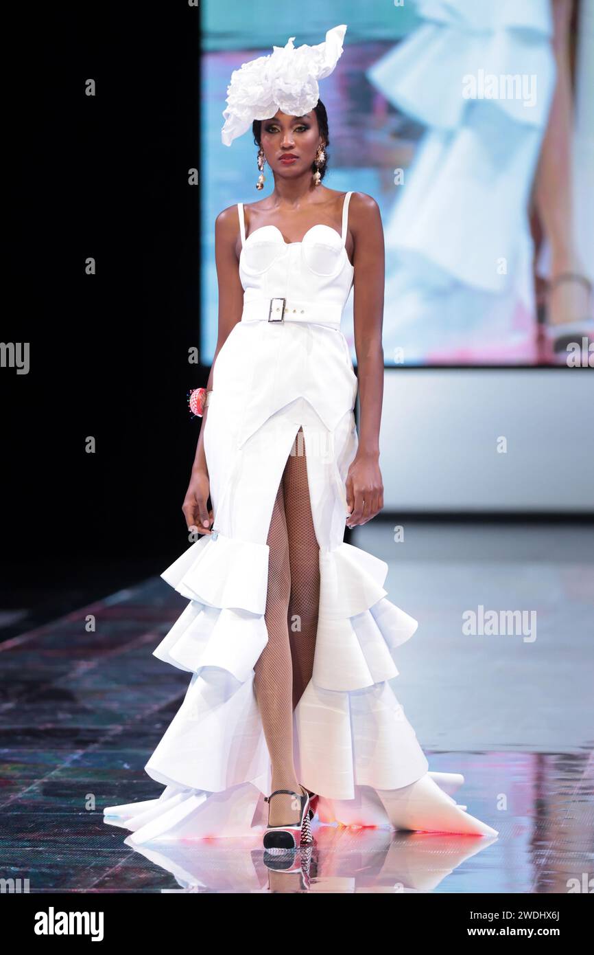 Seville, Spain. 20th Jan, 2024. A model is walking the runway at the ...