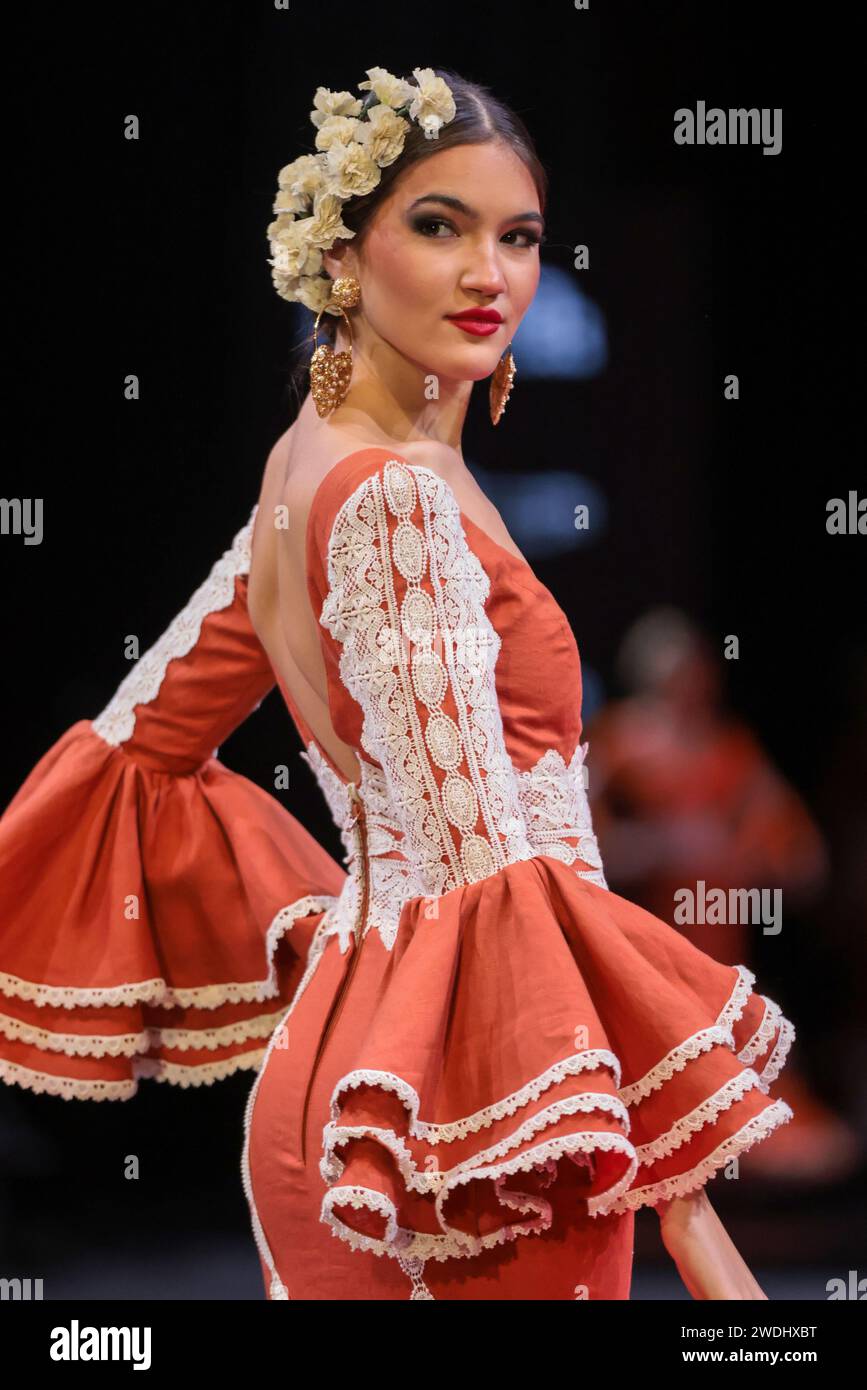 Seville, Spain. 20th Jan, 2024. A model is walking the runway at the ...