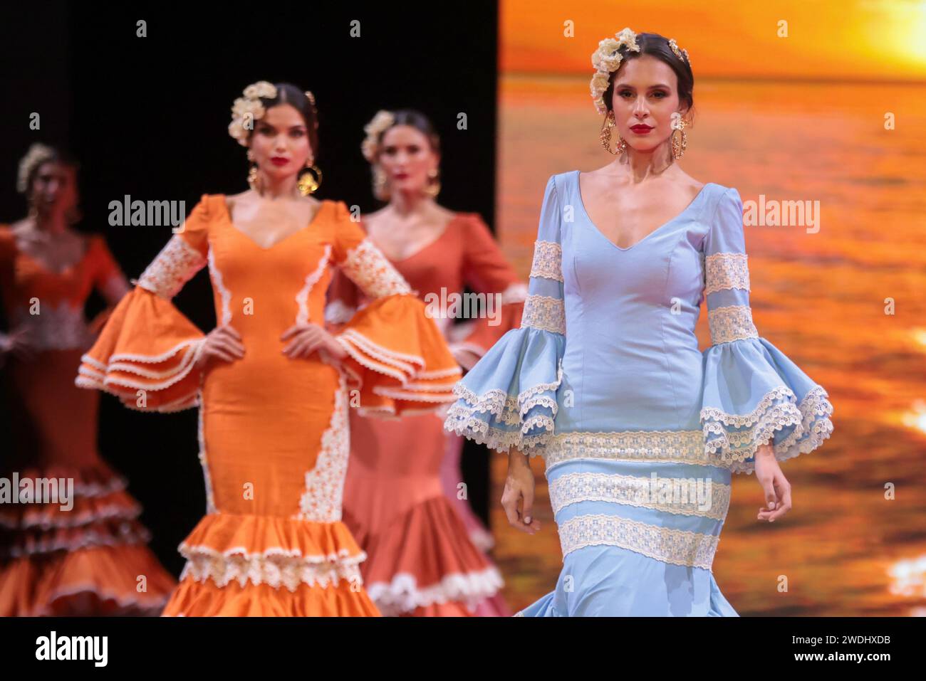 Seville, Spain. 20th Jan, 2024. A model is walking the runway at the ...