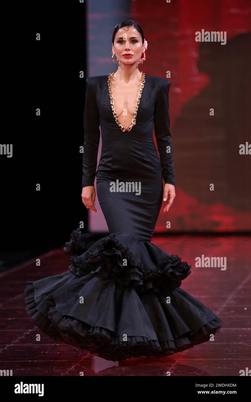 Seville, Spain. 20th Jan, 2024. A model is walking the runway at the ...