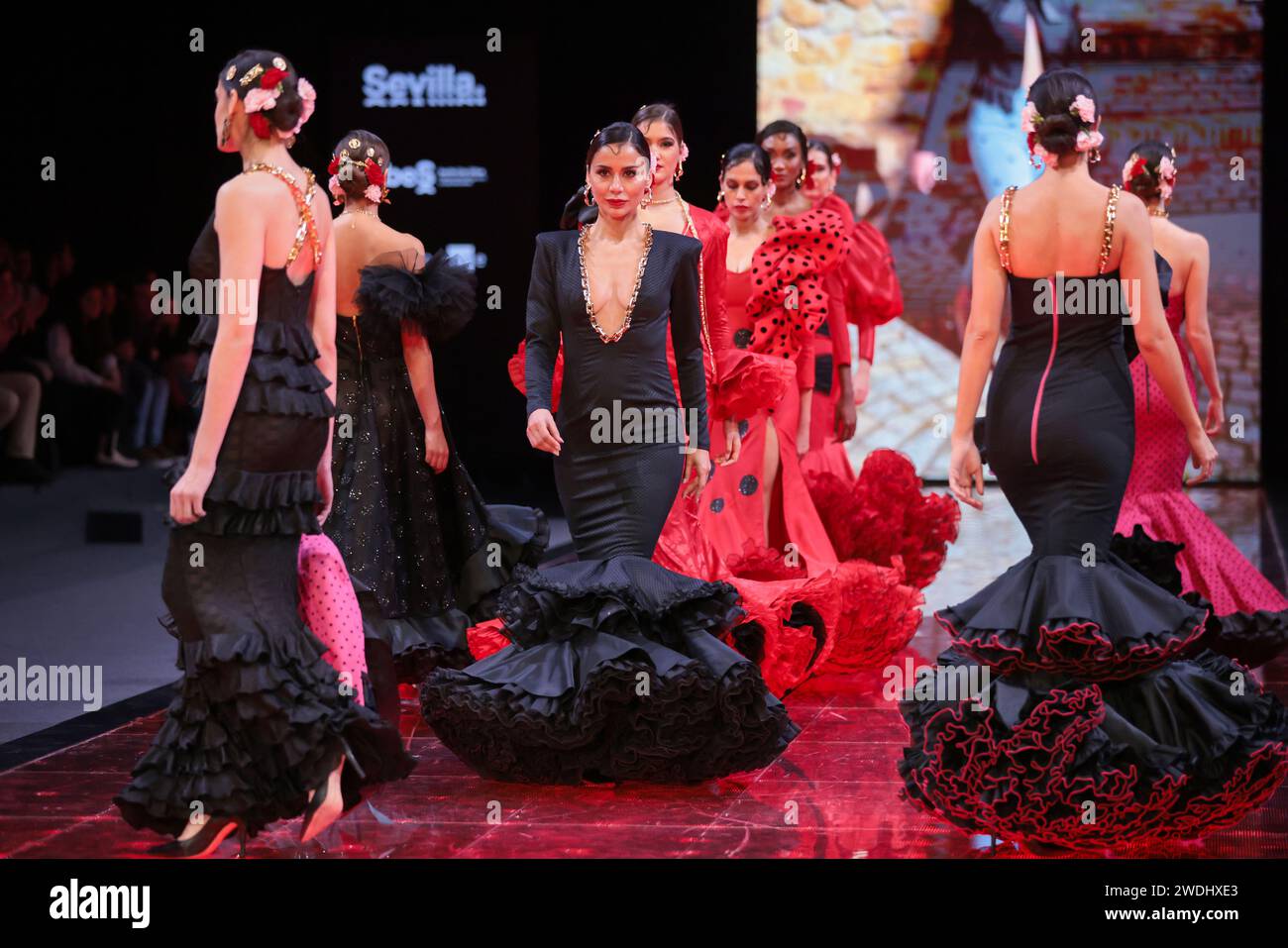 Seville, Spain. 20th Jan, 2024. A model is walking the runway at the ...