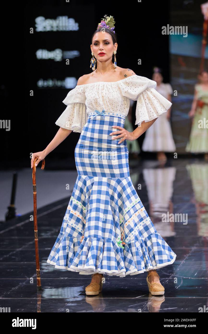 Seville, Spain. 20th Jan, 2024. A model is walking the runway at the ...