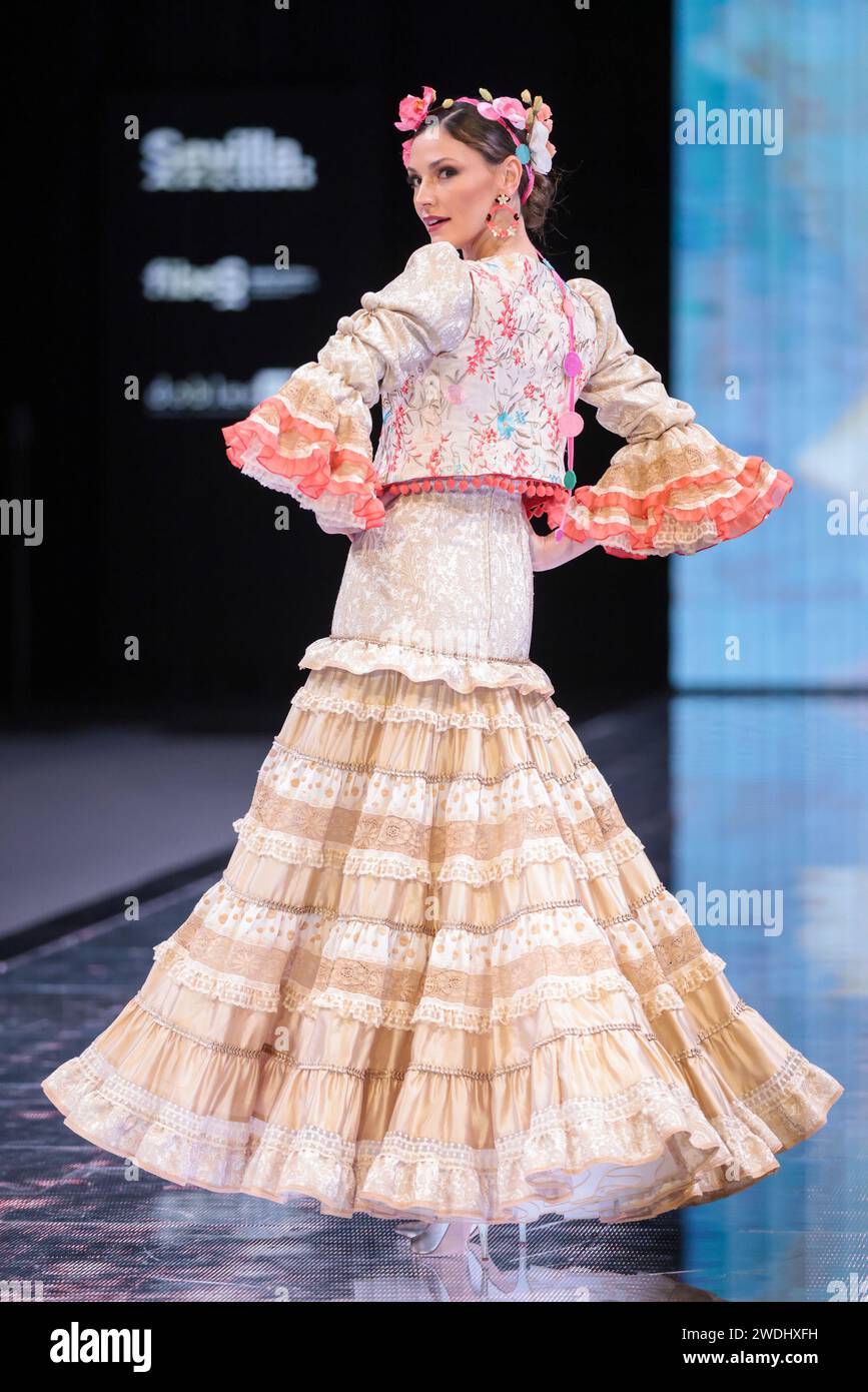 Seville, Spain. 20th Jan, 2024. A model is walking the runway at the ...