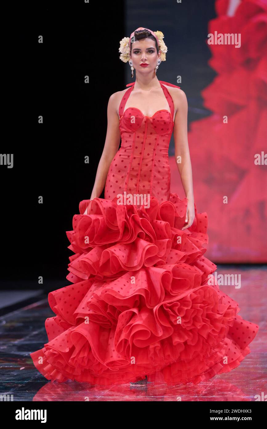Seville, Spain. 20th Jan, 2024. A model is walking the runway at the ...