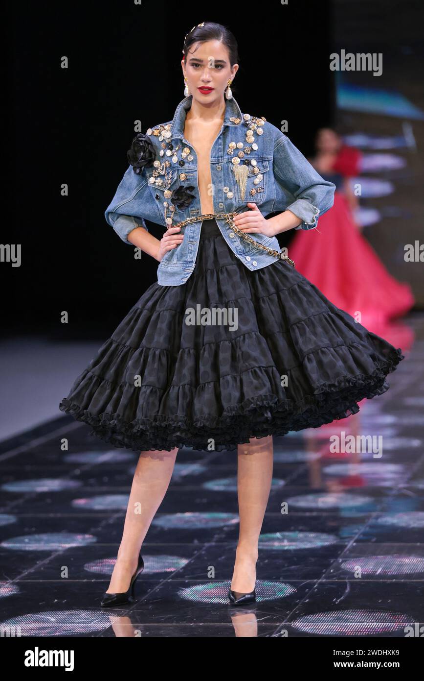 Seville, Spain. 20th Jan, 2024. A model is walking the runway at the ...