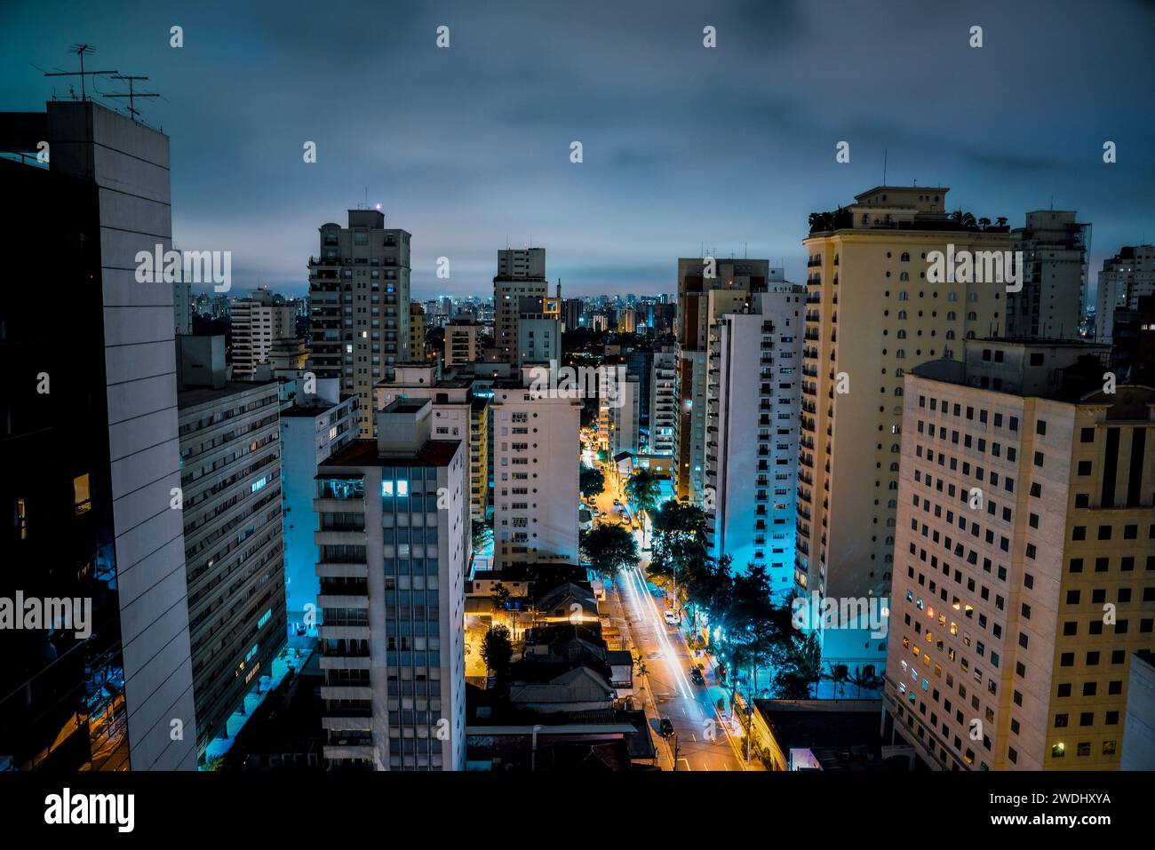 Night View of São Paulo Skyline - Brazil Stock Photo - Alamy