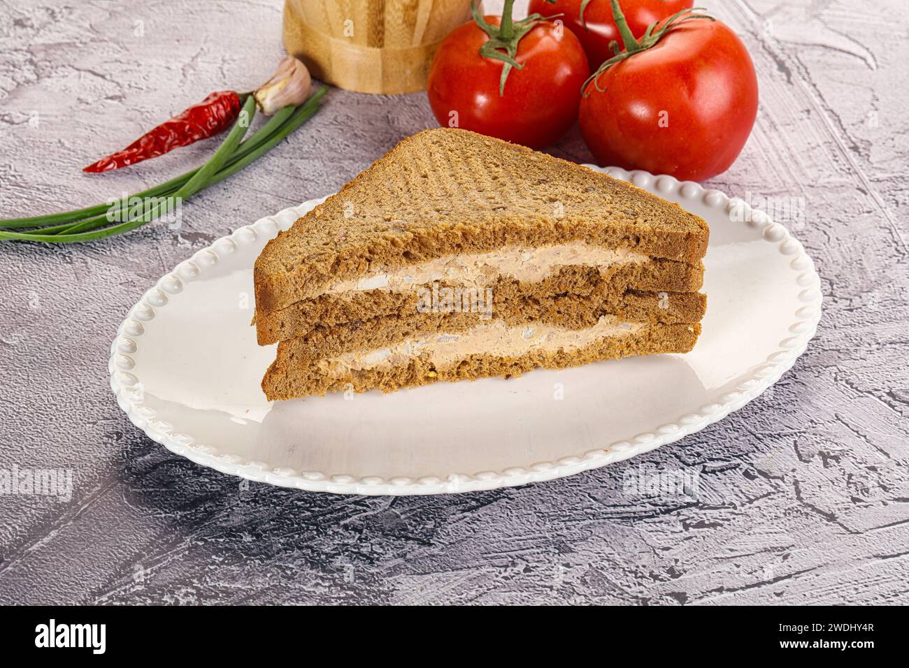 Club sandwich with canned Tuna fish Stock Photo - Alamy