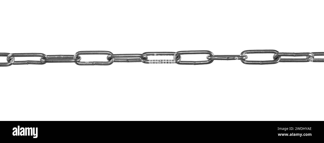 Light metal chain links isolated on white background Stock Photo - Alamy